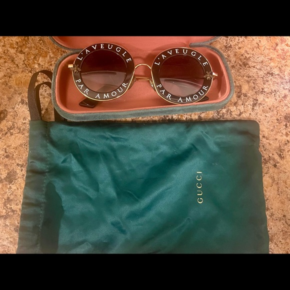 Gucci | Accessories | Authentic Gucci Round Metal Frame With French ...